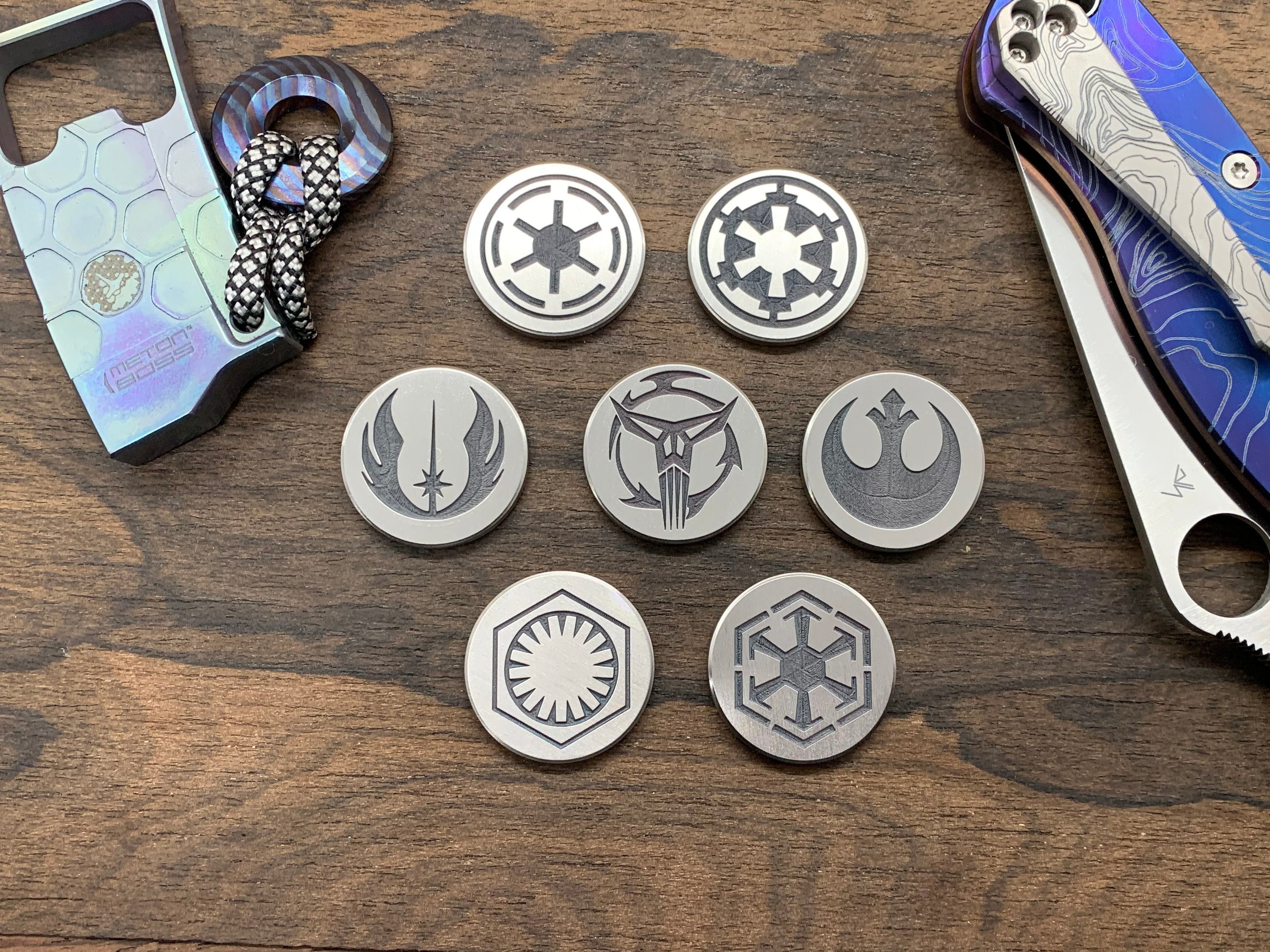 Deep engraved STAR WARS Symbols Stainless Steel Coin for Billetspin ...