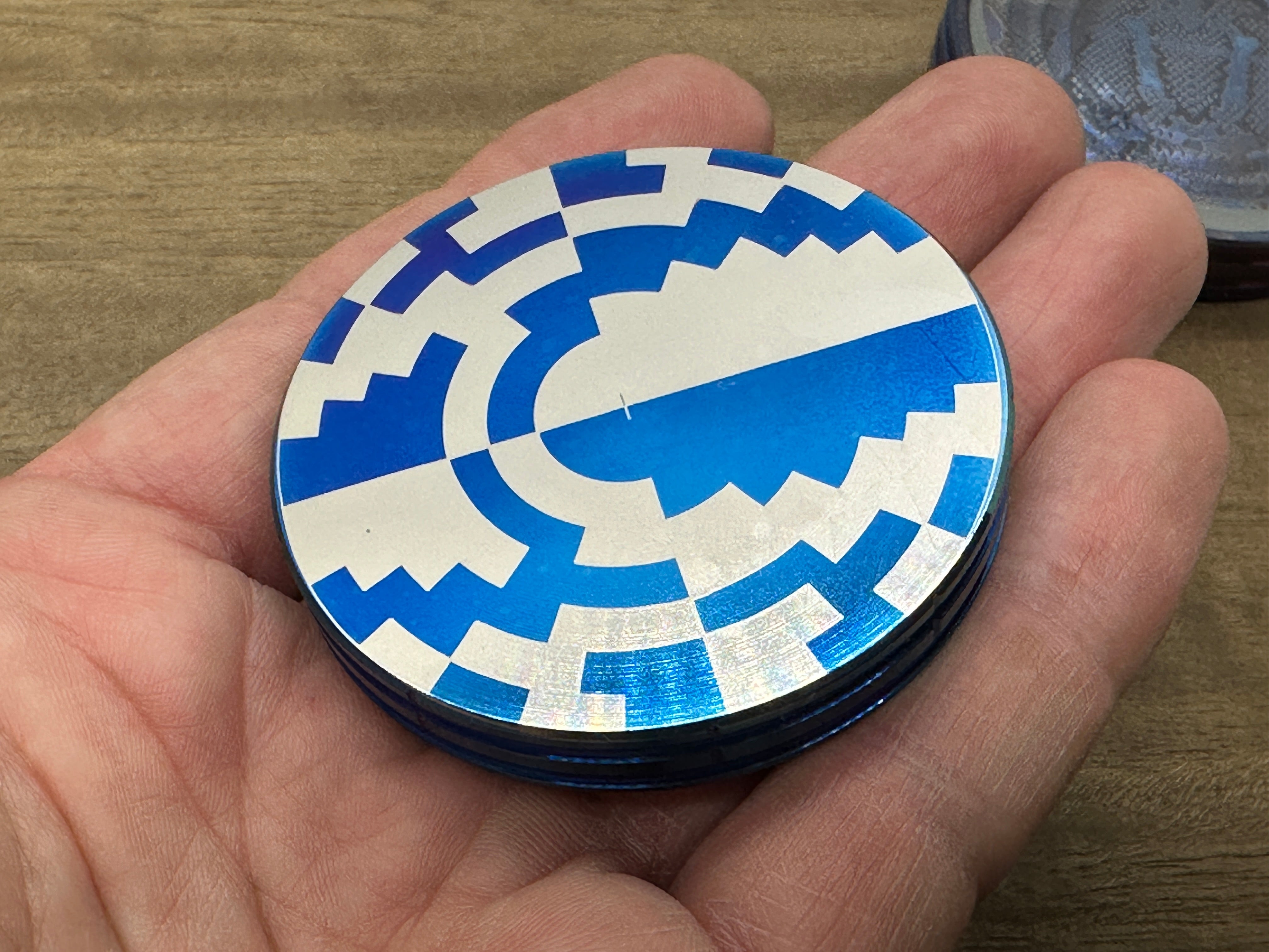 Flamed STROBE effects Titanium Spinning Worry Coin Spinning Top – Metonboss